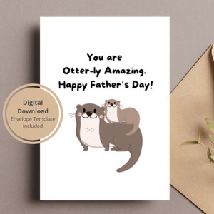 Otter Father's Day Card, Punny Animal Design (digital Download) - Etsy