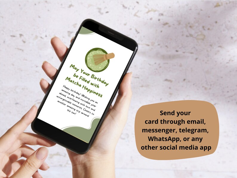 Matcha Happiness Birthday Ecard, Animated Asian Food Card (digital ...