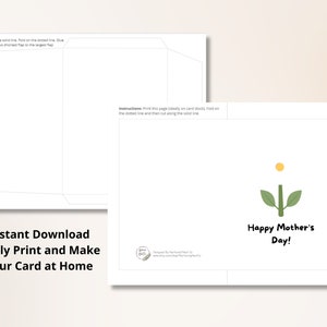 DIY Flower Printable Mother's Day Card, Kids Fingerprint Keepsake ...