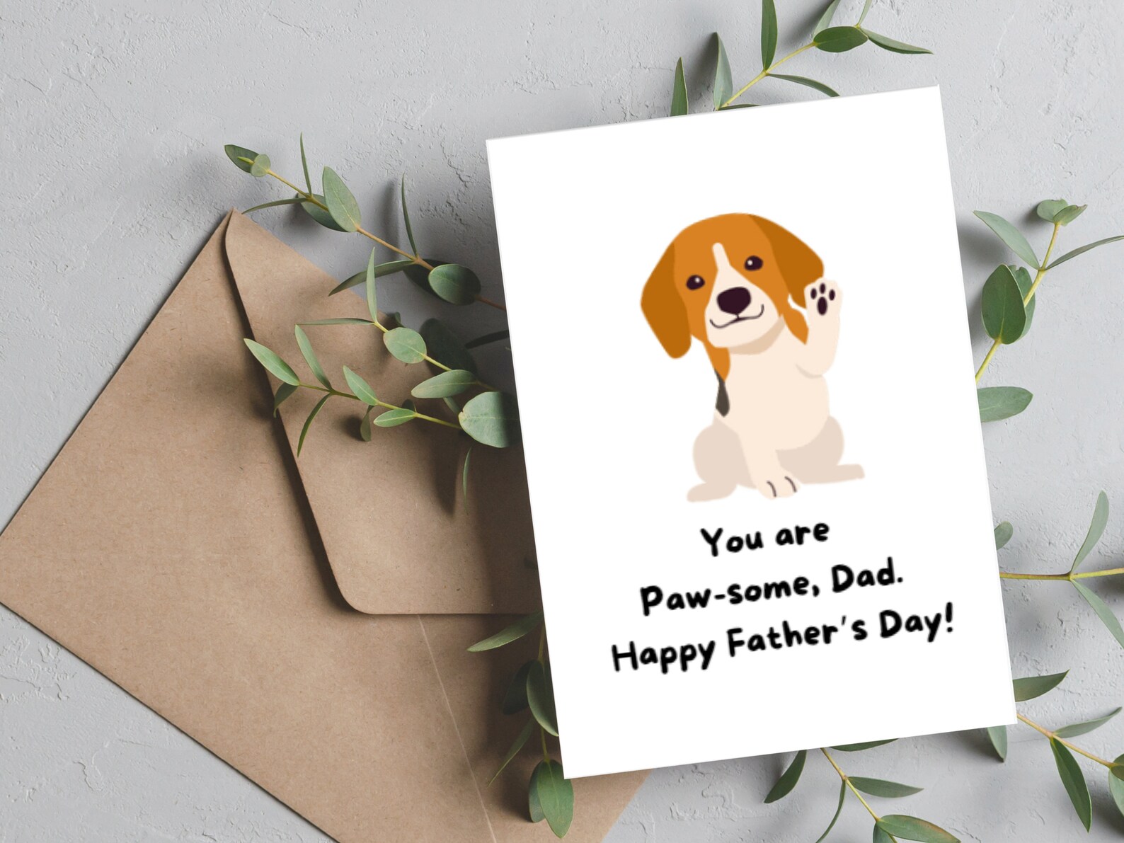 Pawsome Dad Printable Father's Day Card, Dog Dad Father's Day Card ...