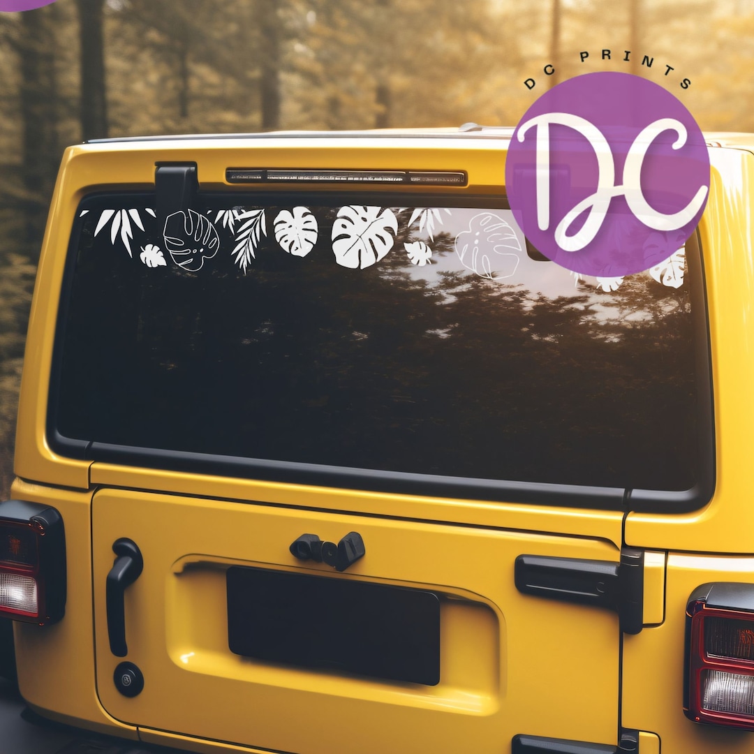 Monstera Car Decal: Vinyl Windshield Banner Sticker (6x60") - Etsy