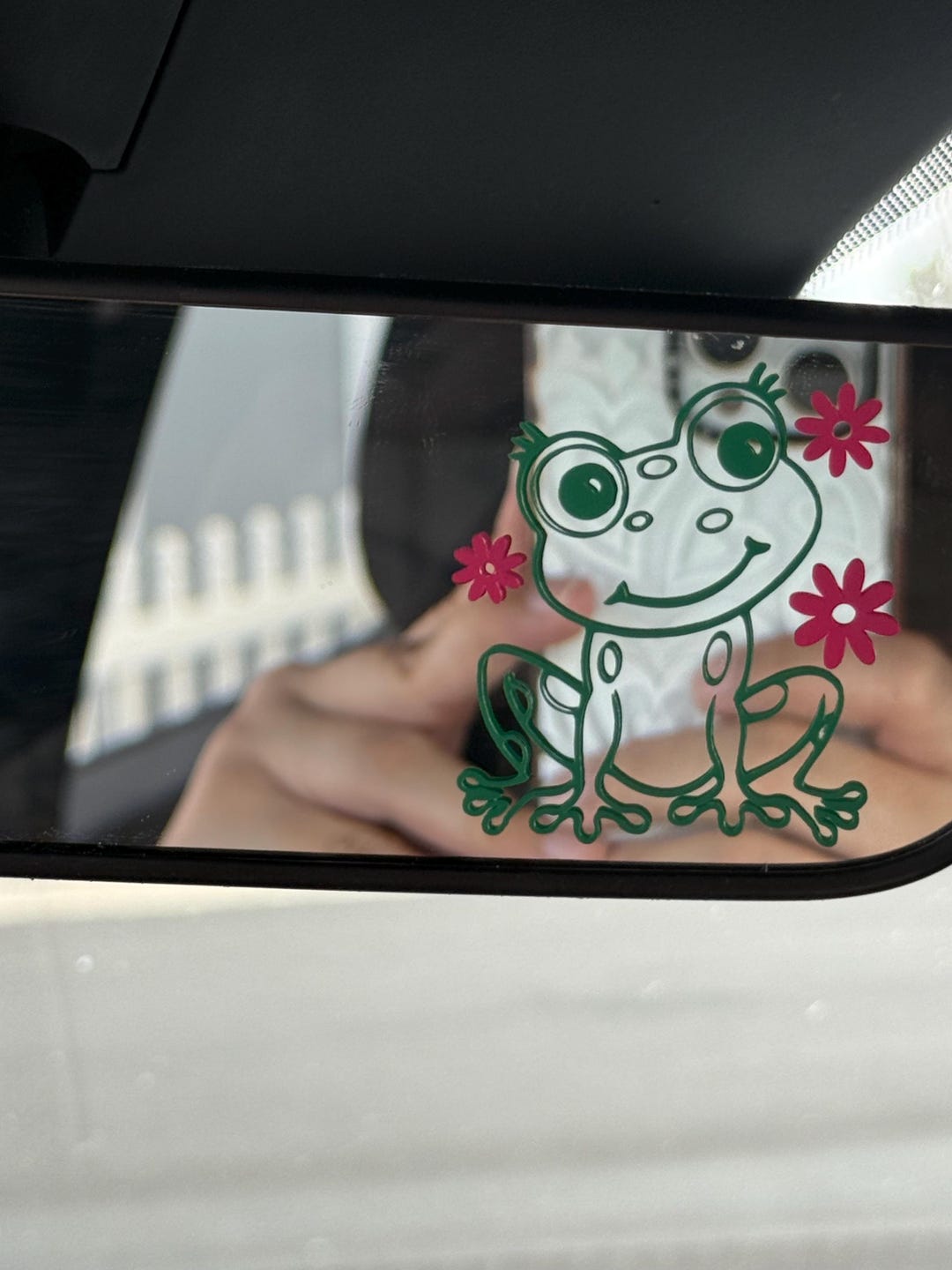 Cute Frog Car Decal, Rearview Mirror Decal, Vinyl Decal Sticker, Car ...