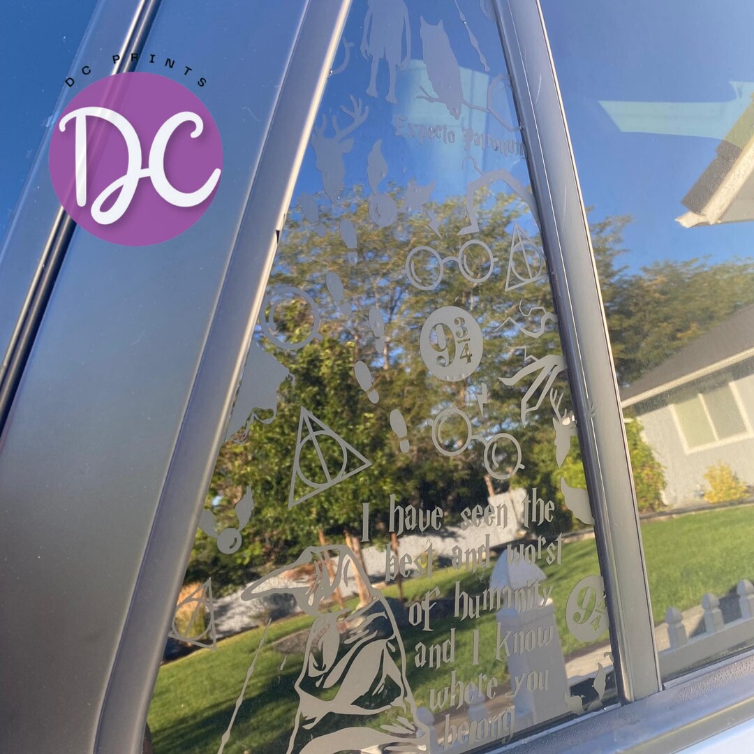 HP Wizard Car Decal, Car Window Decal, Vinyl Decal Sticker, Rear Window ...