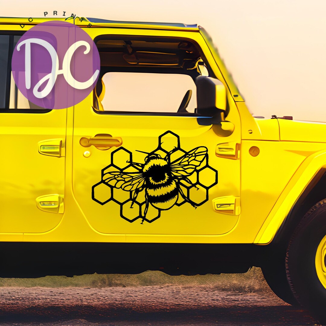 Honeycomb Bee Car Decal: Vinyl Window Sticker, Car Decor - Etsy