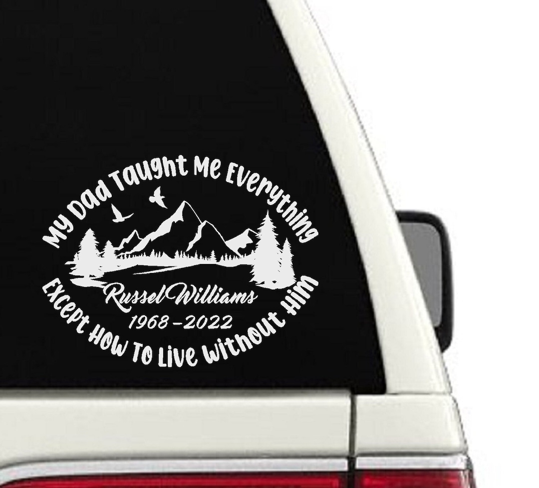 Personalized Dad Memorial Car Decal: in Memory Vinyl Decal - Etsy