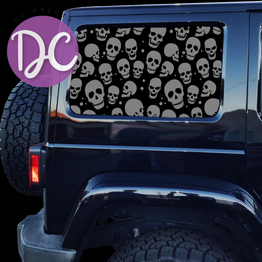 Skulls Car Decal, Car Window Decal, Vinyl Decal Sticker, Rear Window ...