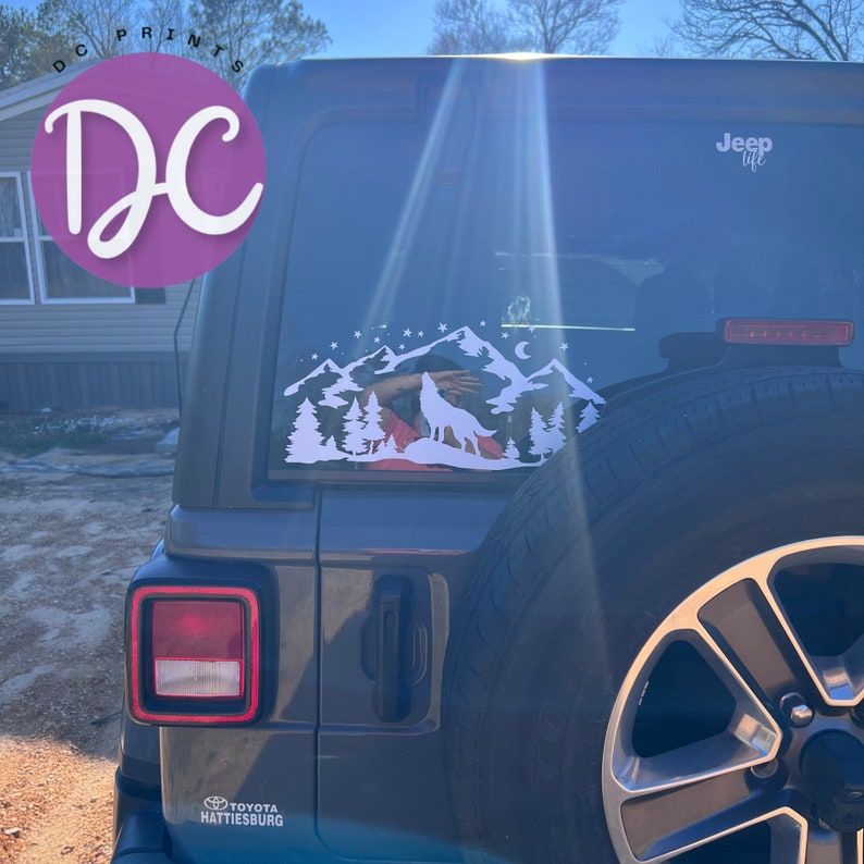 Wolf Scene Car Decal, Car Window Decal, Vinyl Decal Sticker, Rear ...