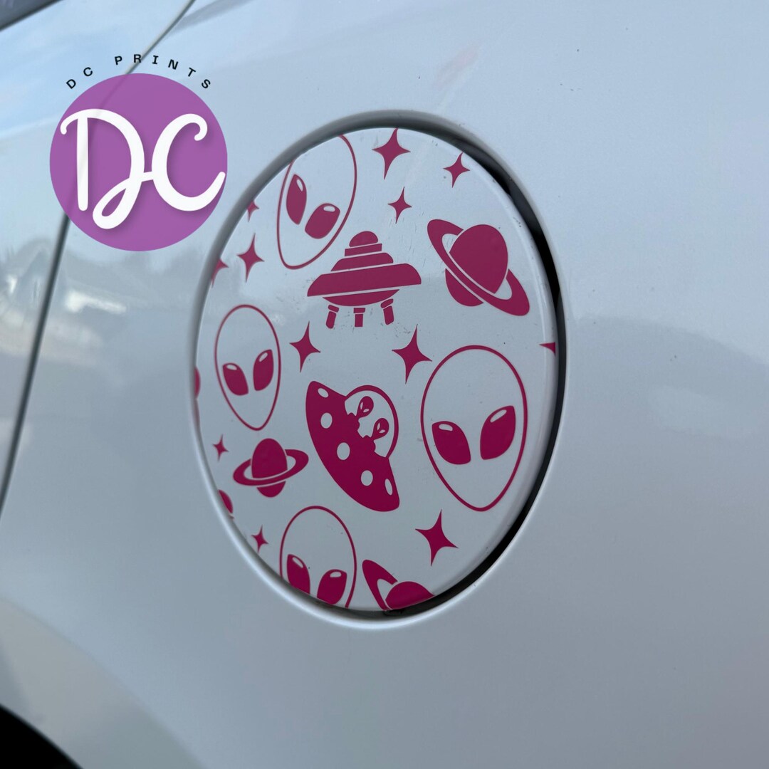 Aliens and Ufos Gas Cap Car Decal, Car Window Decal, Vinyl Decal ...