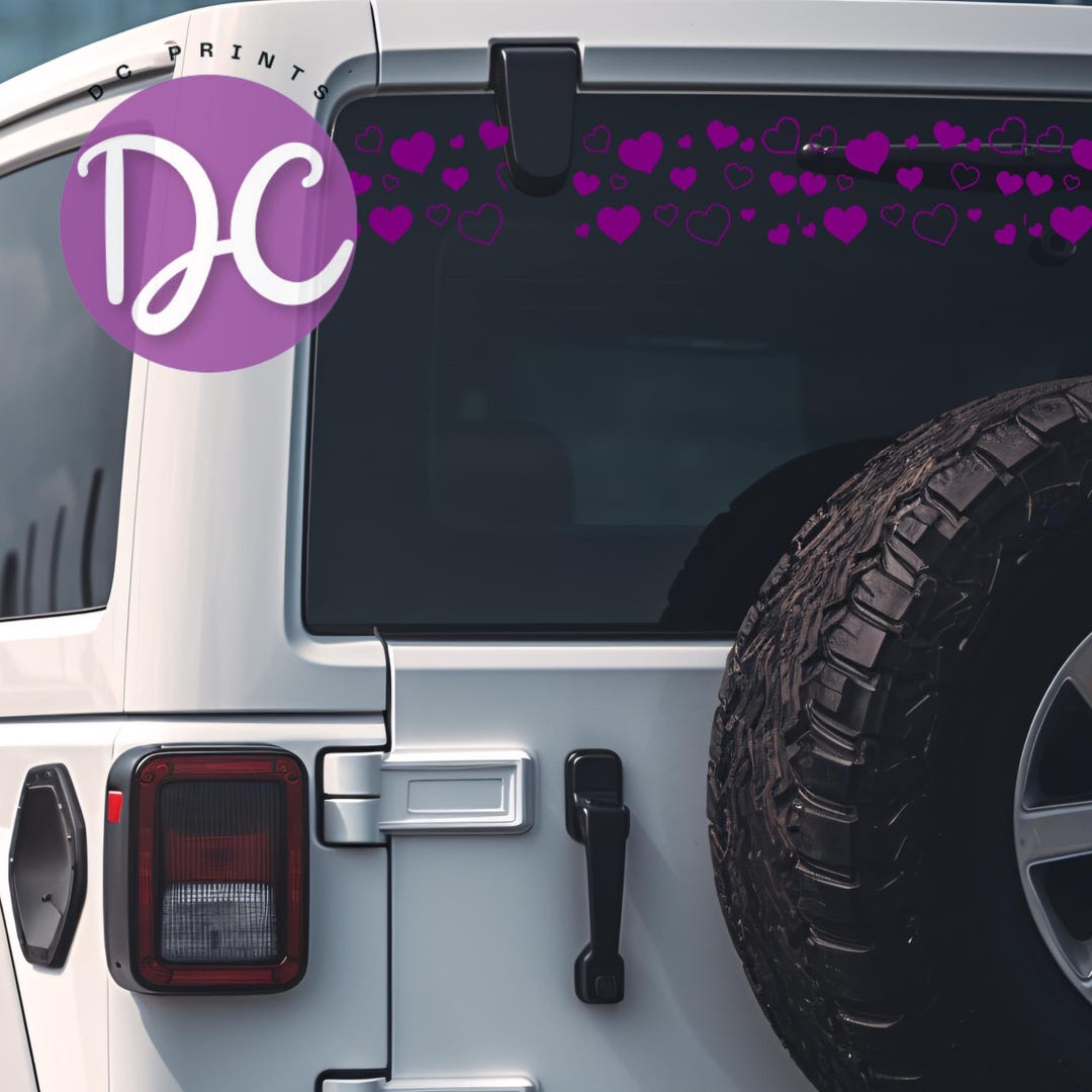 Hearts Car Decal: Windshield Banner Vinyl Sticker - Etsy