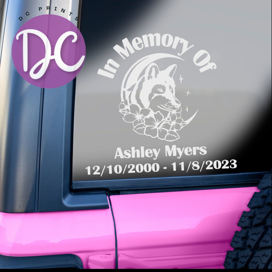Wolf Memorial Car Decal, in Memory of Decal, Vinyl Decal Sticker, Rear ...