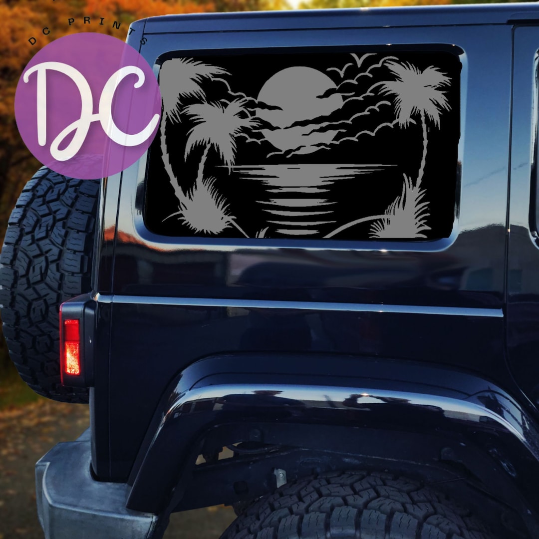 Beach Scene Car Decal, Car Window Decal, Vinyl Decal Sticker, Rear ...