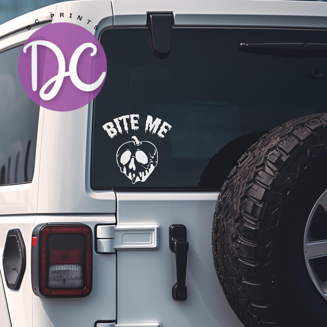 Bite Me Poison Apple Car Decal, Vinyl Sticker - Etsy
