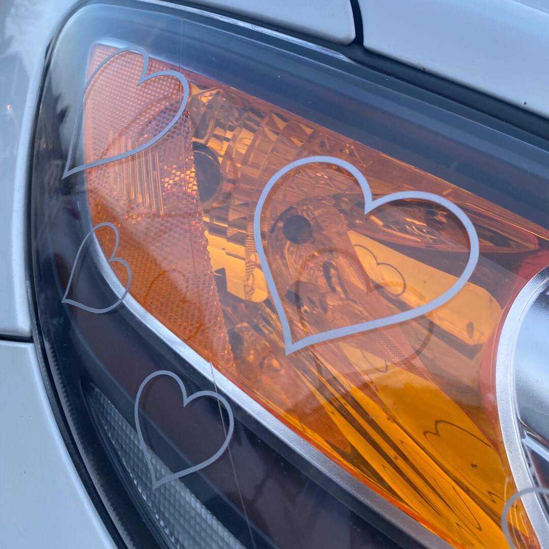 Hearts Tail Light Car Decal, Head Light Decal, Vinyl Decal Sticker, Car ...