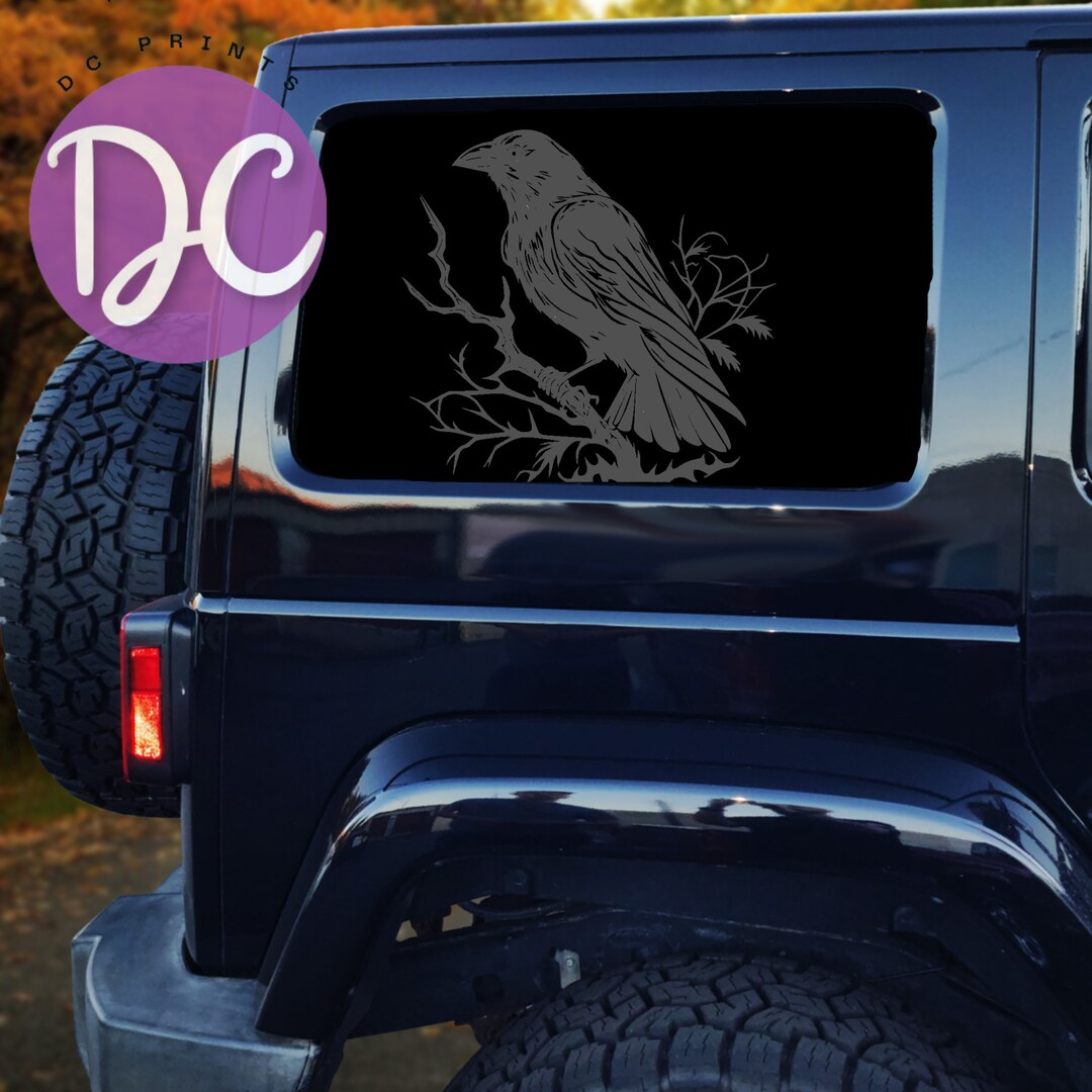 Crow Car Decal: Vinyl Window Sticker, Car Decor - Etsy