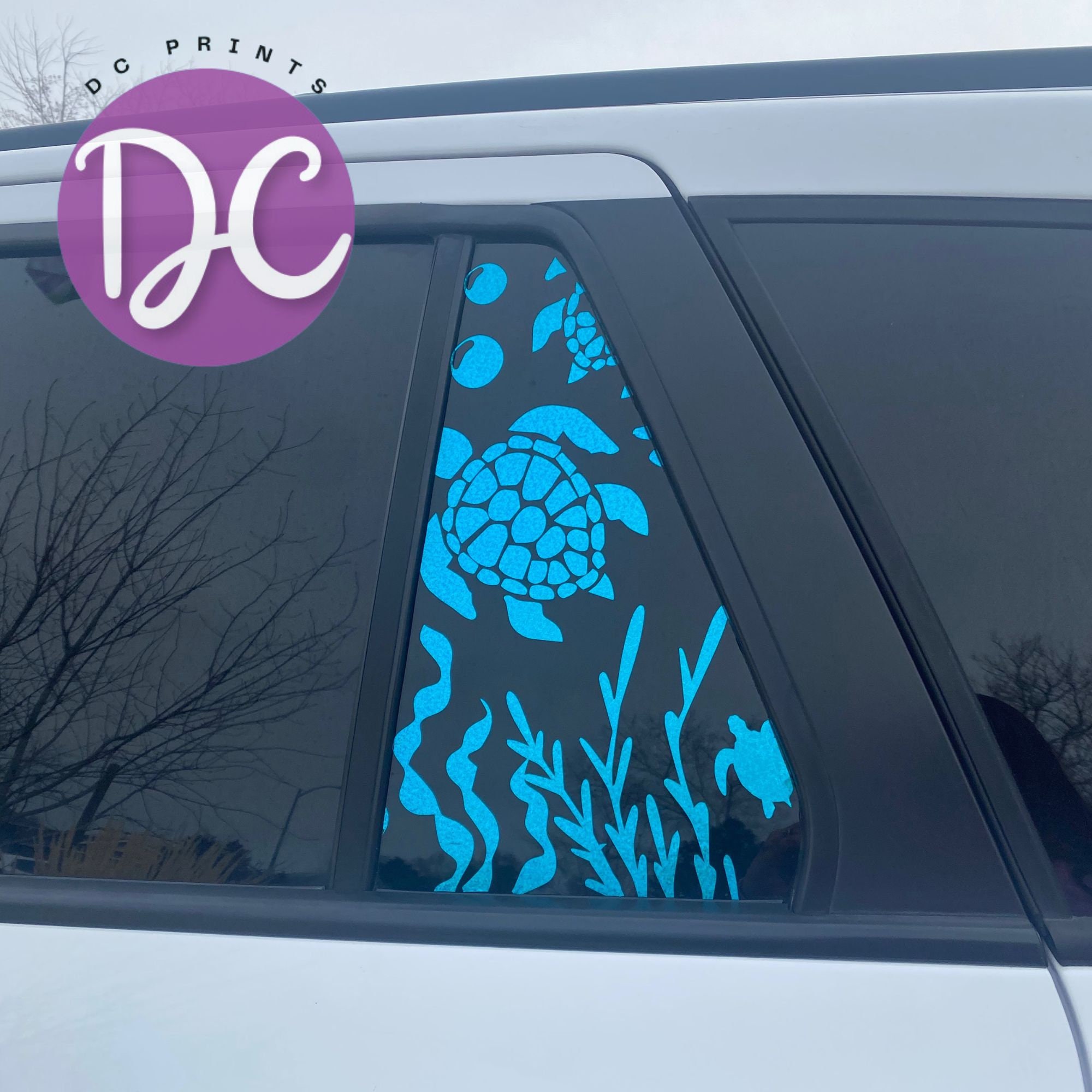 Sea Turtles Car Decal, Car Window Decal, Vinyl Decal Sticker, Rear ...