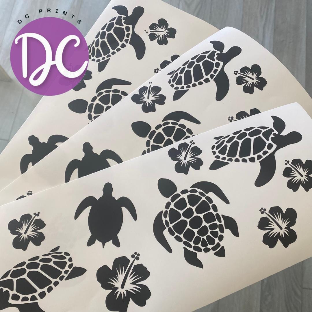 Sea Turtles Door Panel Car Decal, Car Window Decal, Vinyl Decal Sticker ...