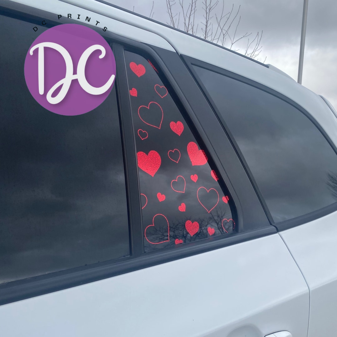 Hearts Car Decal, Car Window Decal, Vinyl Decal Sticker, Rear Window ...