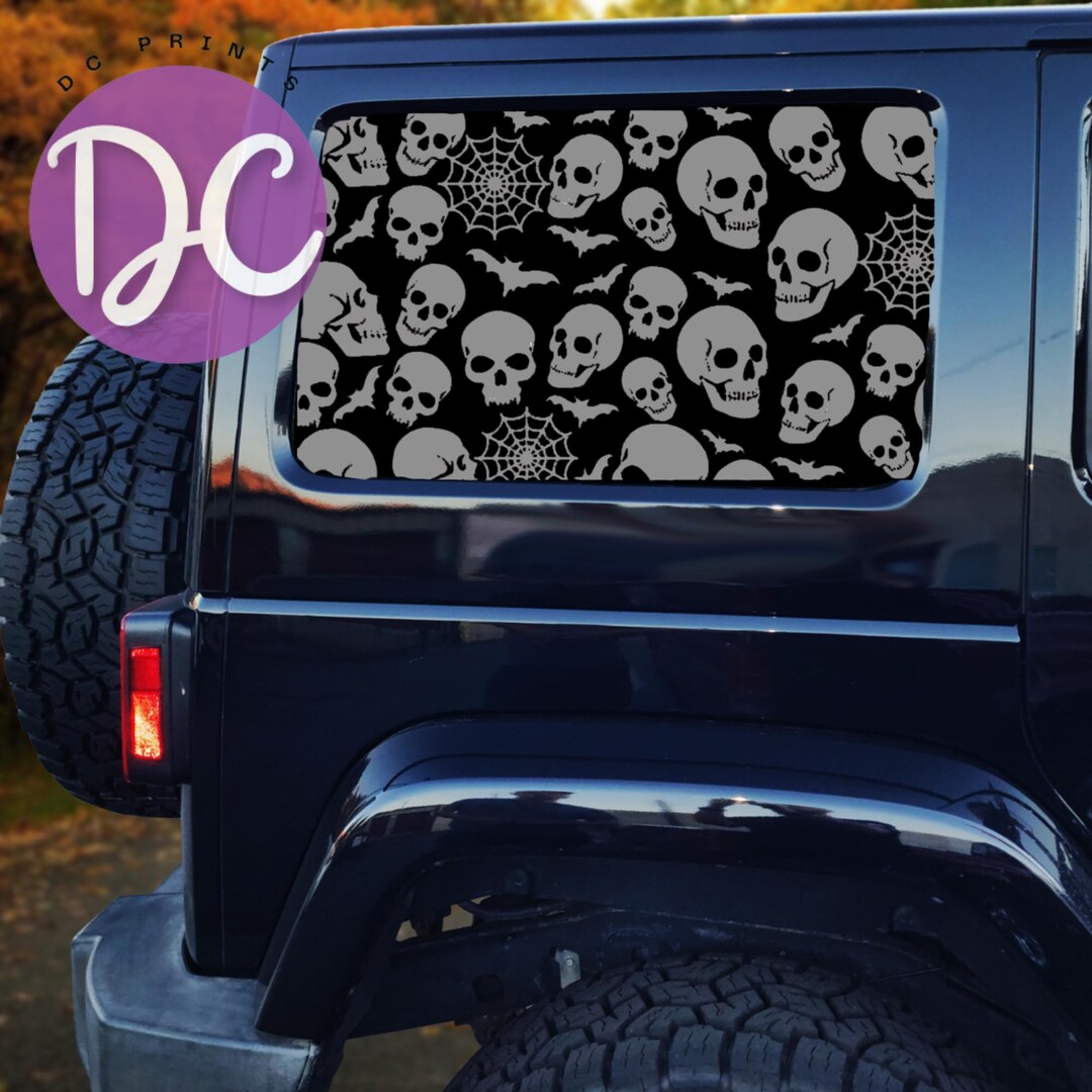 Skulls Car Decal, Car Window Decal, Vinyl Decal Sticker, Rear Window ...