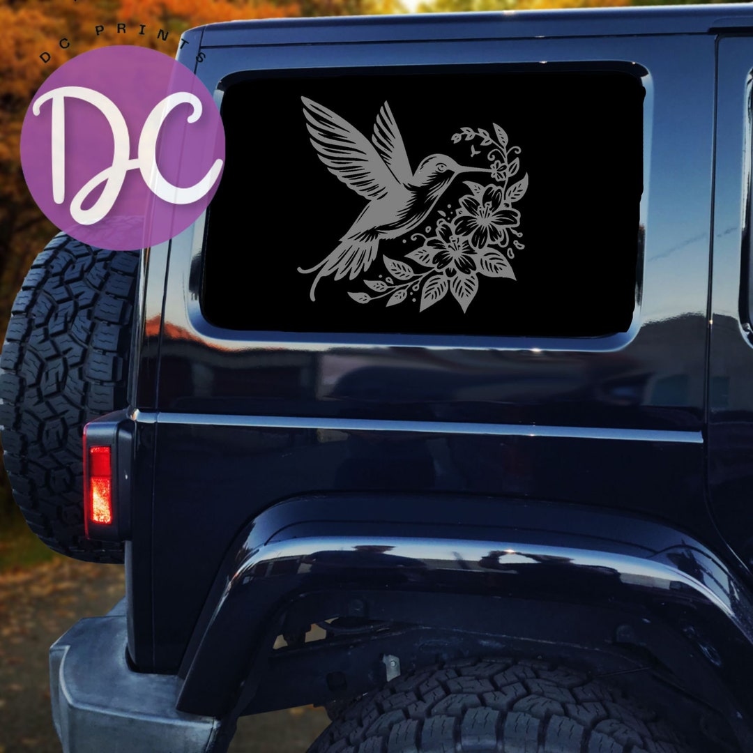 Hummingbird Car Decal: Floral Vinyl Window Sticker - Etsy