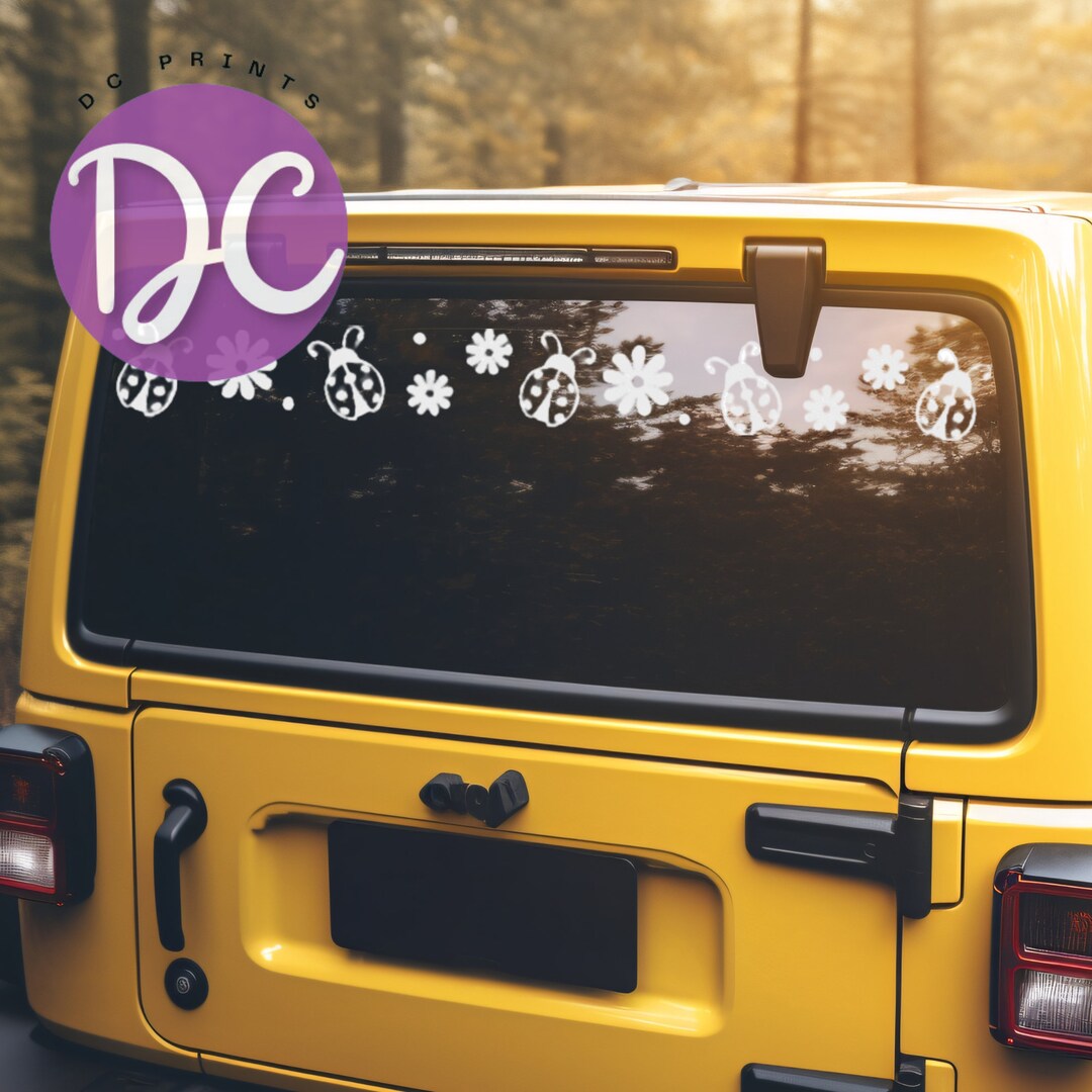 Lady Bug Car Decal, Windshield Banner Decal, Vinyl Decal Sticker, Car ...