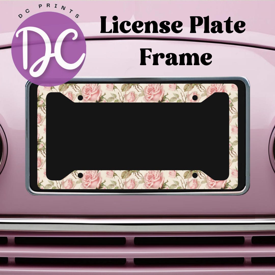Vintage Roses License Plate Frame, Personalized Car Accessories, New ...