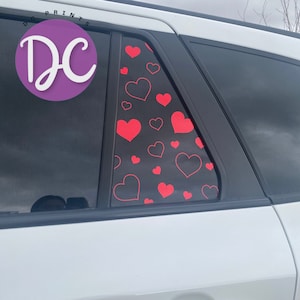 Hearts Car Decal, Car Window Decal, Vinyl Decal Sticker, Rear Window ...