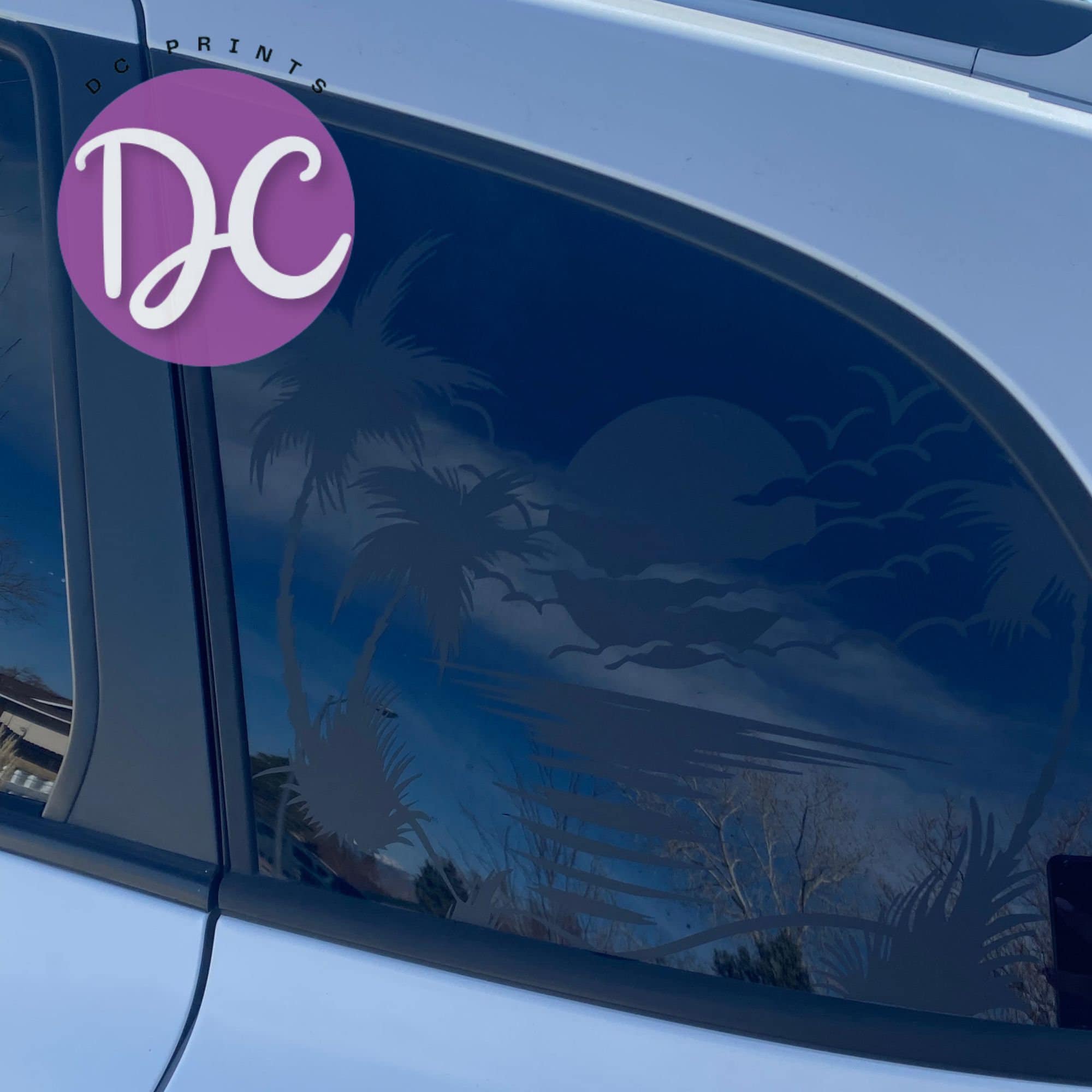 Beach Scene Car Decal, Car Window Decal, Vinyl Decal Sticker, Rear ...