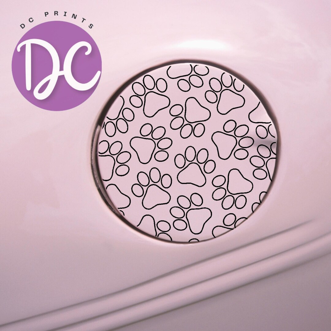 Paw Prints Car Decal: Vinyl Gas Cap Sticker, Car Decor - Etsy