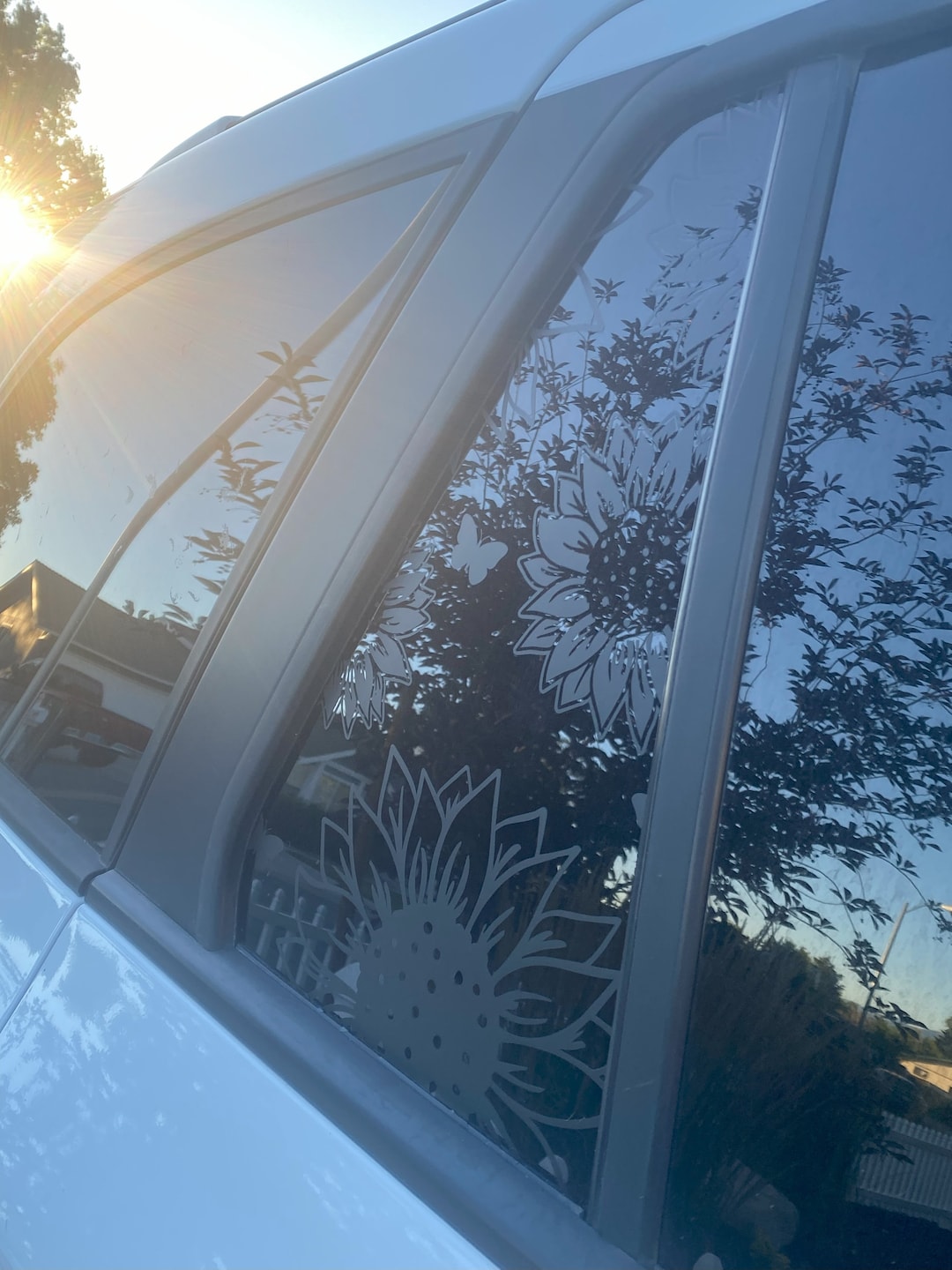 Sunflower Car Decal Car Window Decal Vinyl Decal Sticker Rear Window Decal Quarter Window