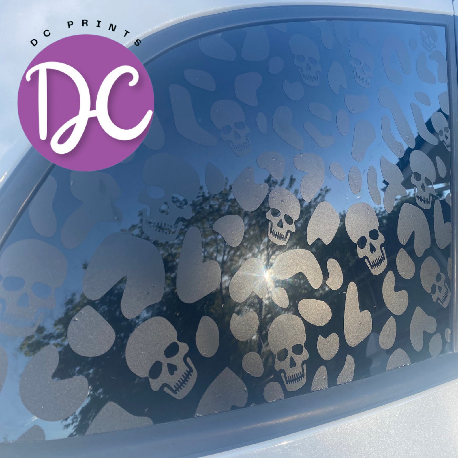 Skull Leopard Print Car Decal, Car Window Decal, Vinyl Decal Sticker ...