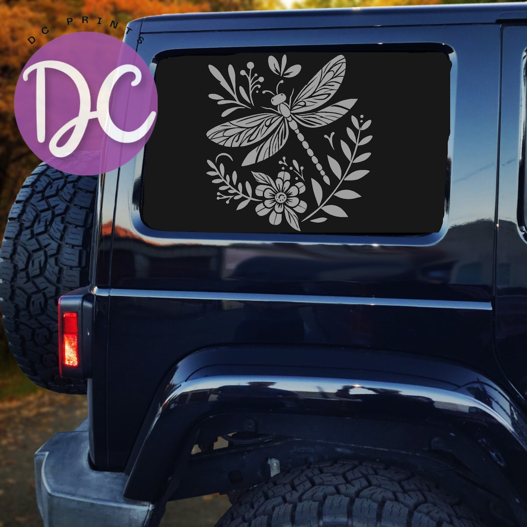 Dragonfly Car Decal, Car Window Decal, Vinyl Decal Sticker, Car ...