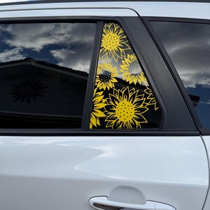Sunflower Car Window Decal: Scratch & Water Resistant Vinyl Sticker - Etsy