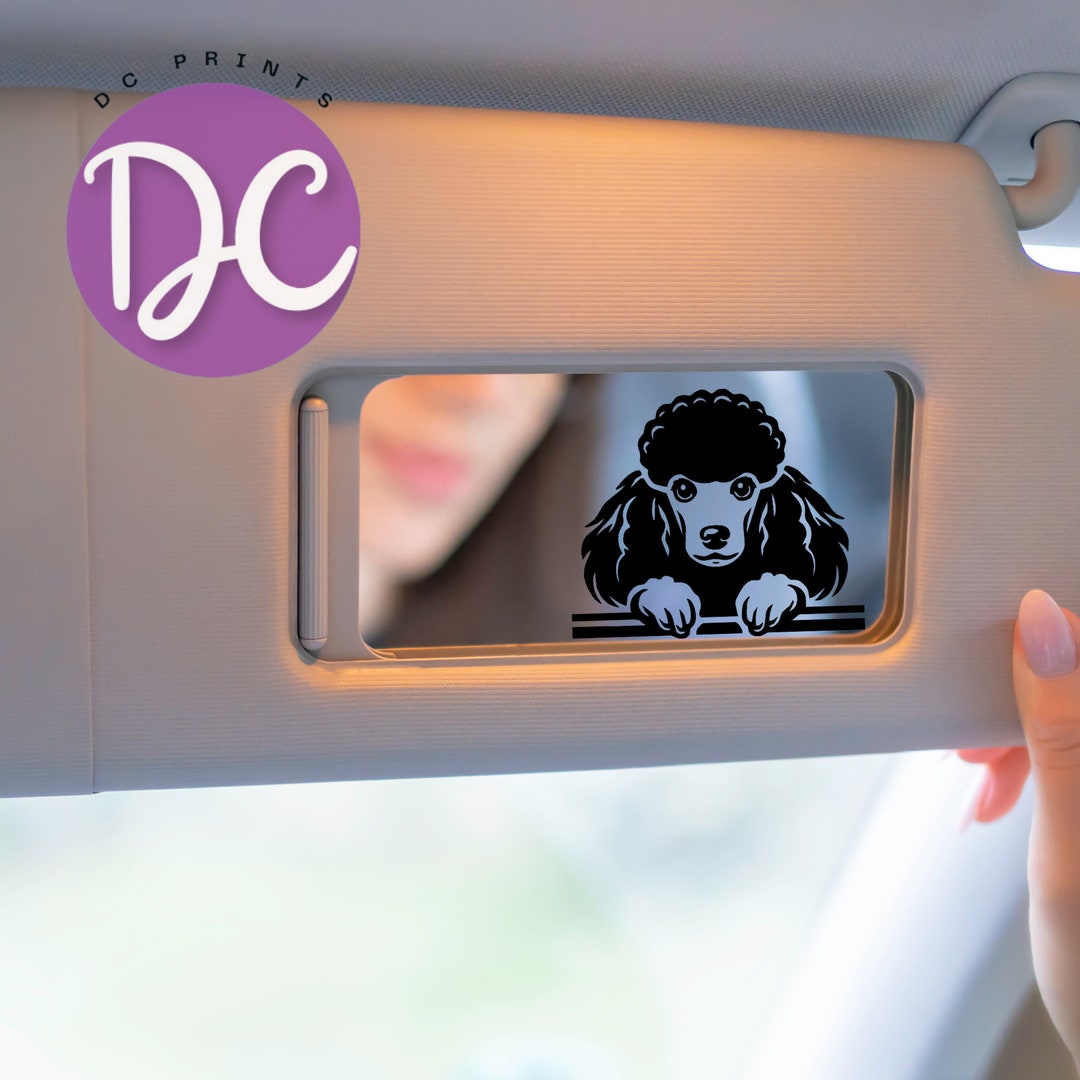 Poodle Peeking Car Decal: Rear View Mirror Vinyl Sticker (2 Pack) - Etsy