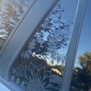 Sunflower Car Decal, Car Window Decal, Vinyl Decal Sticker, Rear Window ...