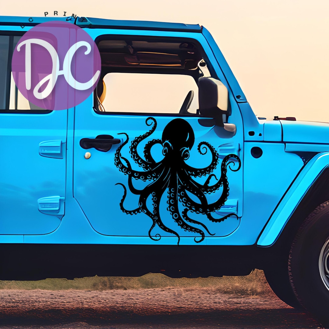 Octopus Car Decal: Nautical Vinyl Sticker, Car Decor - Etsy