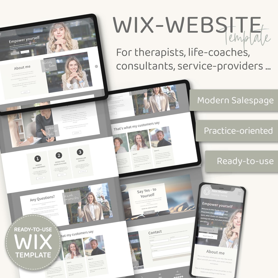 Modern Wix Website Template - Wix Theme for Life Coaches, Therapists ...