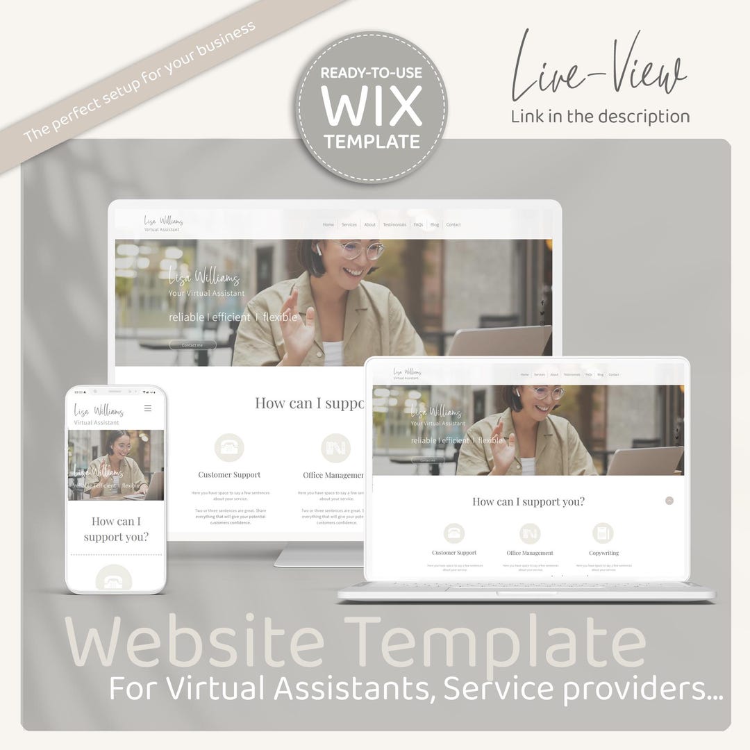 Modern Wix Website Template for Virtual Assistants & Service Providers ...