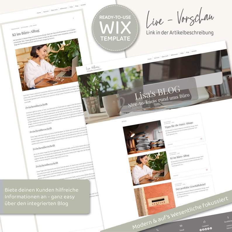 Wix Website Template Perfect for Virtual Assistants & Service Providers ...