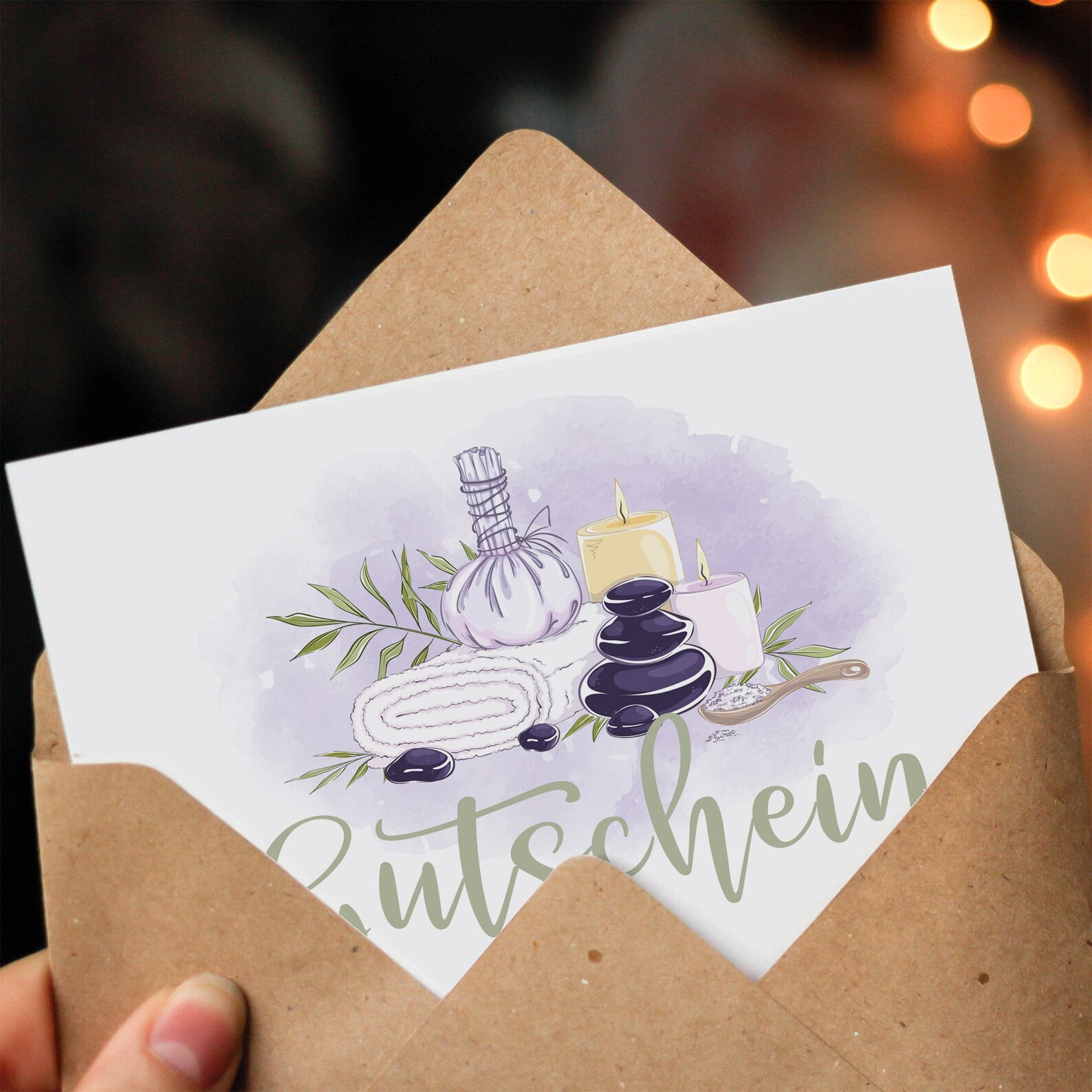 Voucher "wellness - Spa" Gift Voucher to Print Out, as a Postcard & as ...