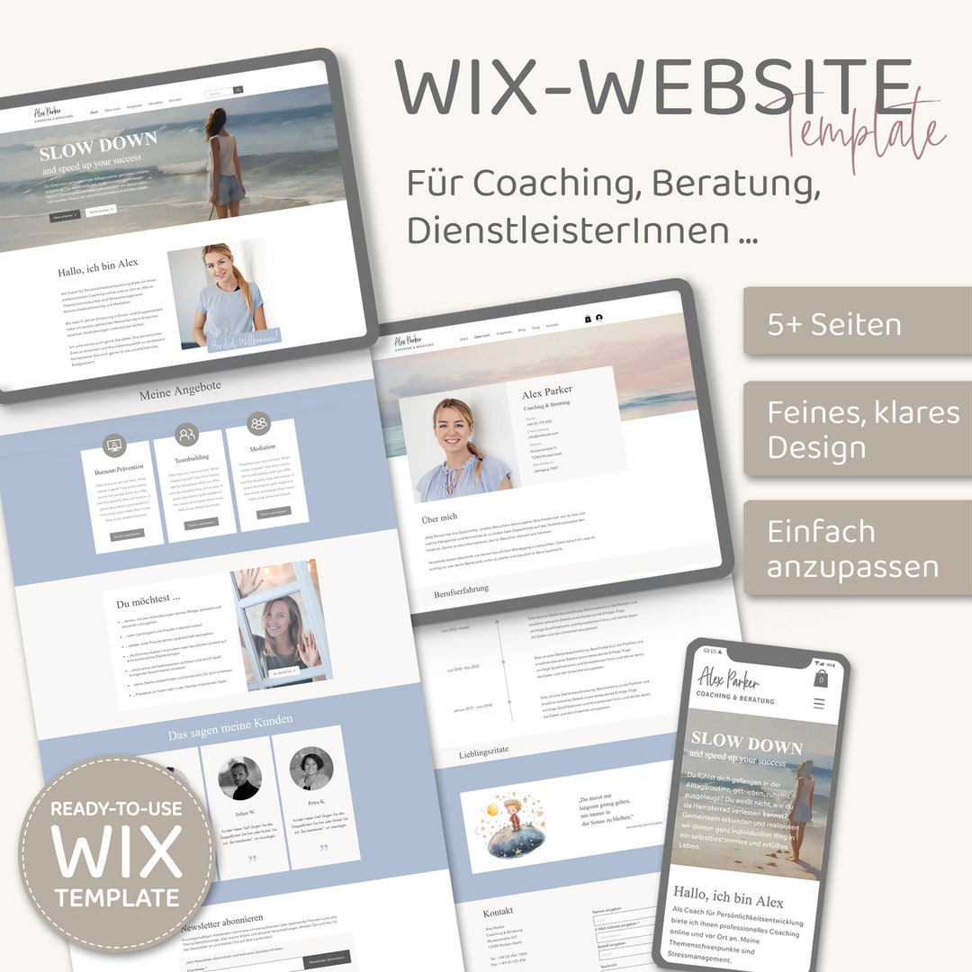 Professional Wix Website Template for Coaching, Consulting & Service ...