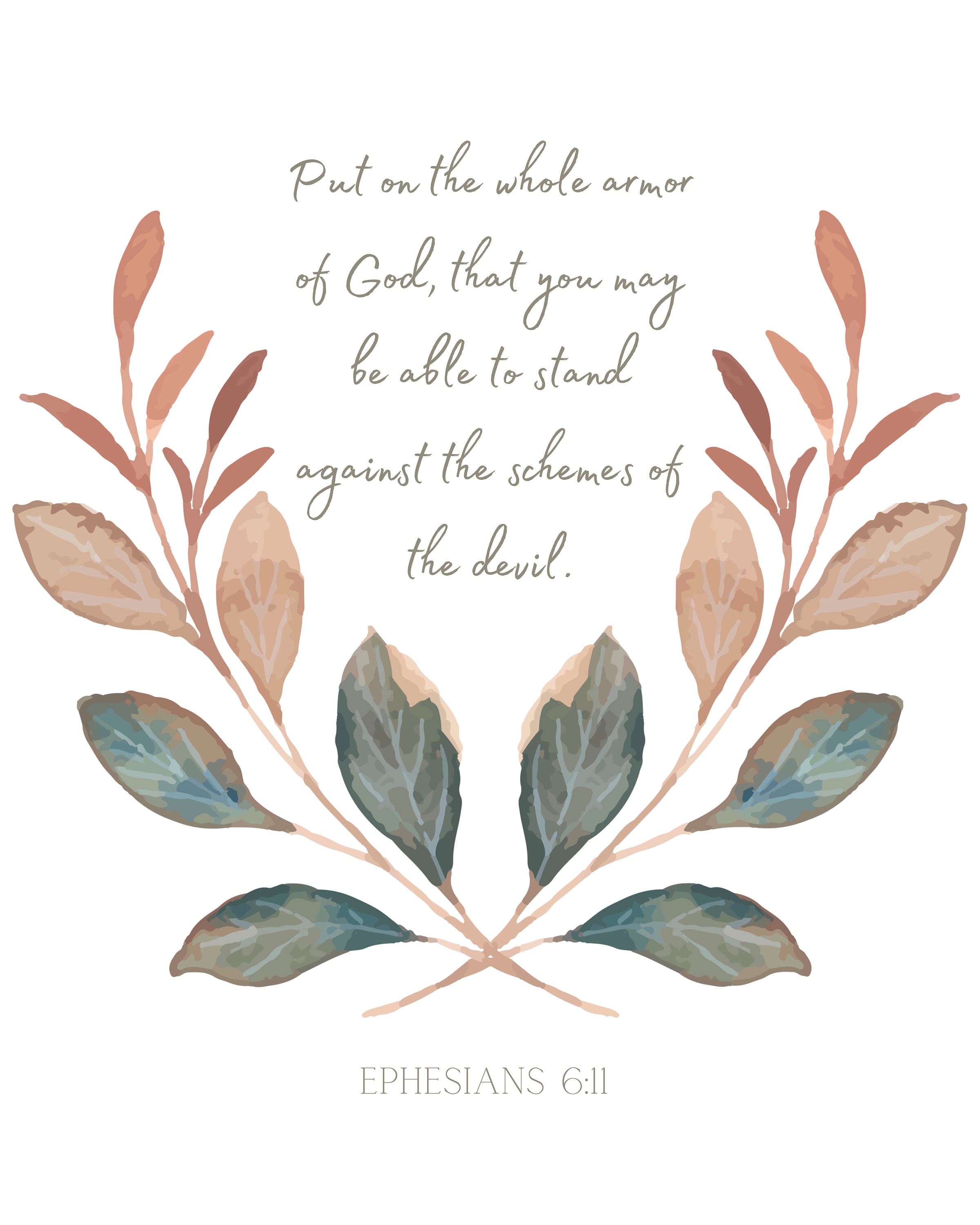 Ephesians 6:11 Digital Wall Art; Printable Scripture; Biblical Wall Art ...