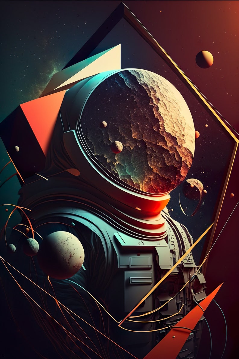 Space Geometry Art Picture - Etsy