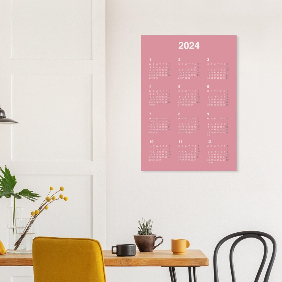 2024 A1 Poster Calendar, Premium Matte Paper, A1 Year Planner, A1 ...