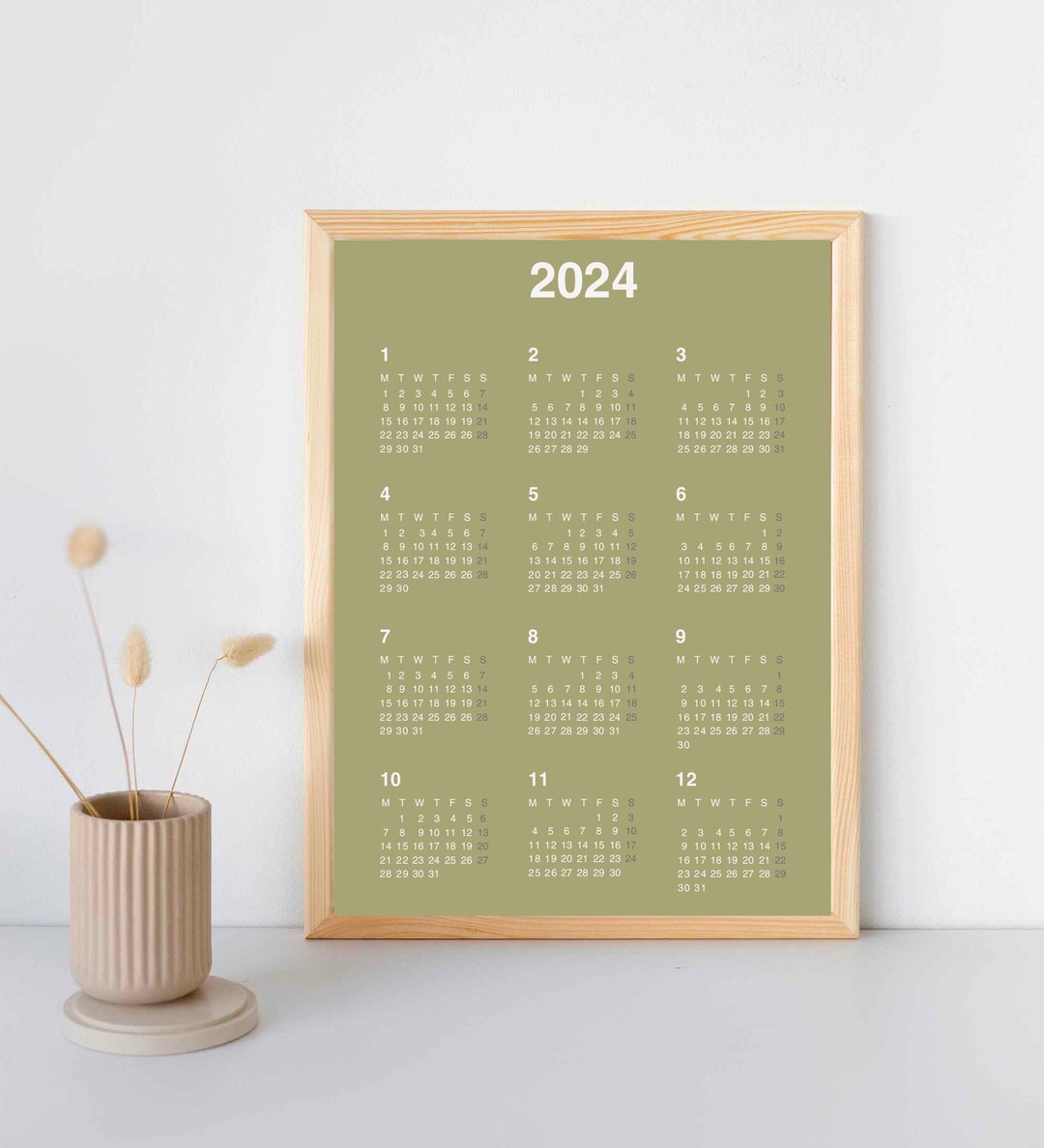 2024 A1 Poster Calendar, Premium Matte Paper, A1 Year Planner, A1 ...