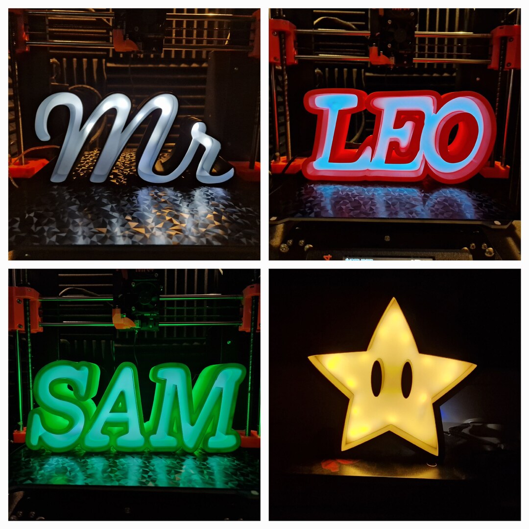 Individual LED Name Lamp Can Be Personalized - Etsy