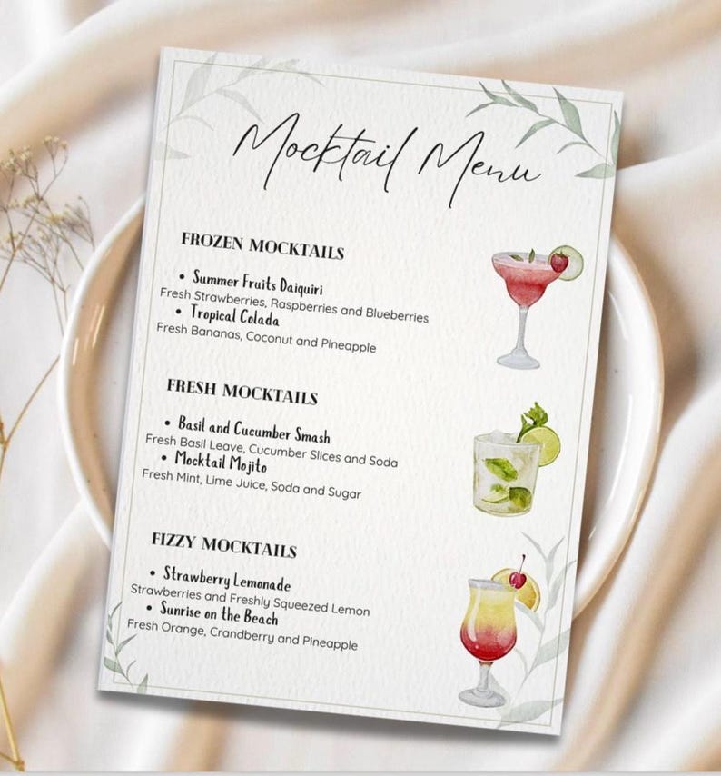 Cocktail Menu - Etsy