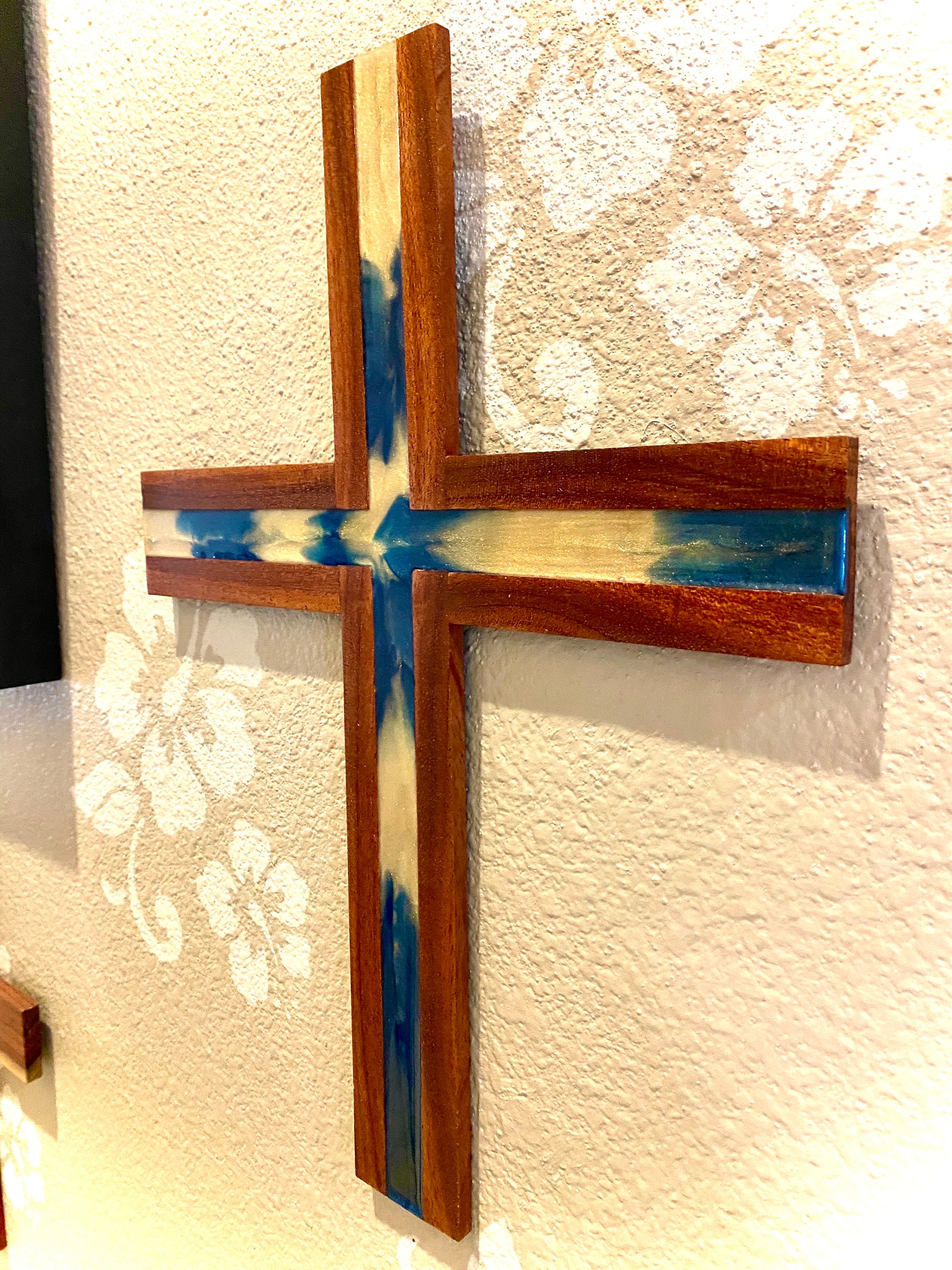 Wood and Epoxy Resin Cross exotic Wood, Decor, Art, Confirmation ...