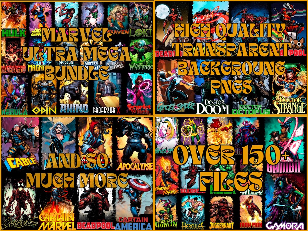 150+ Marvel PNG Transparent Files for T-shirt Printing -high-quality ...