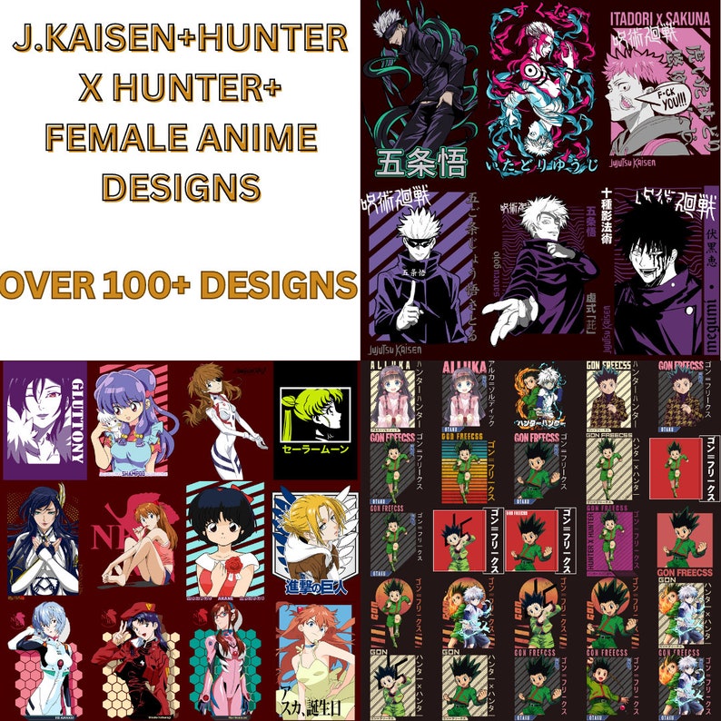 MEGA ANIME Pack and Other 100+ Anime Graphic Designs,print on Demand ...