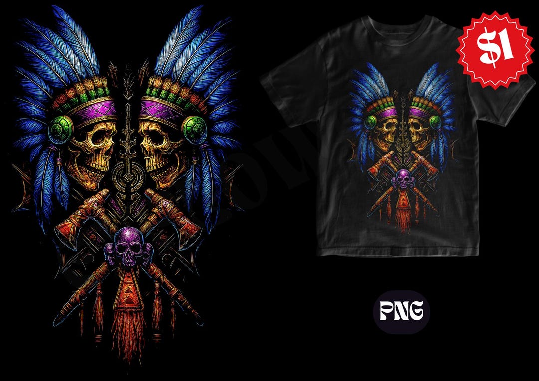 Instant Download | "calavera Penacho 2" | Streetwear Graphic PNG | 300 ...
